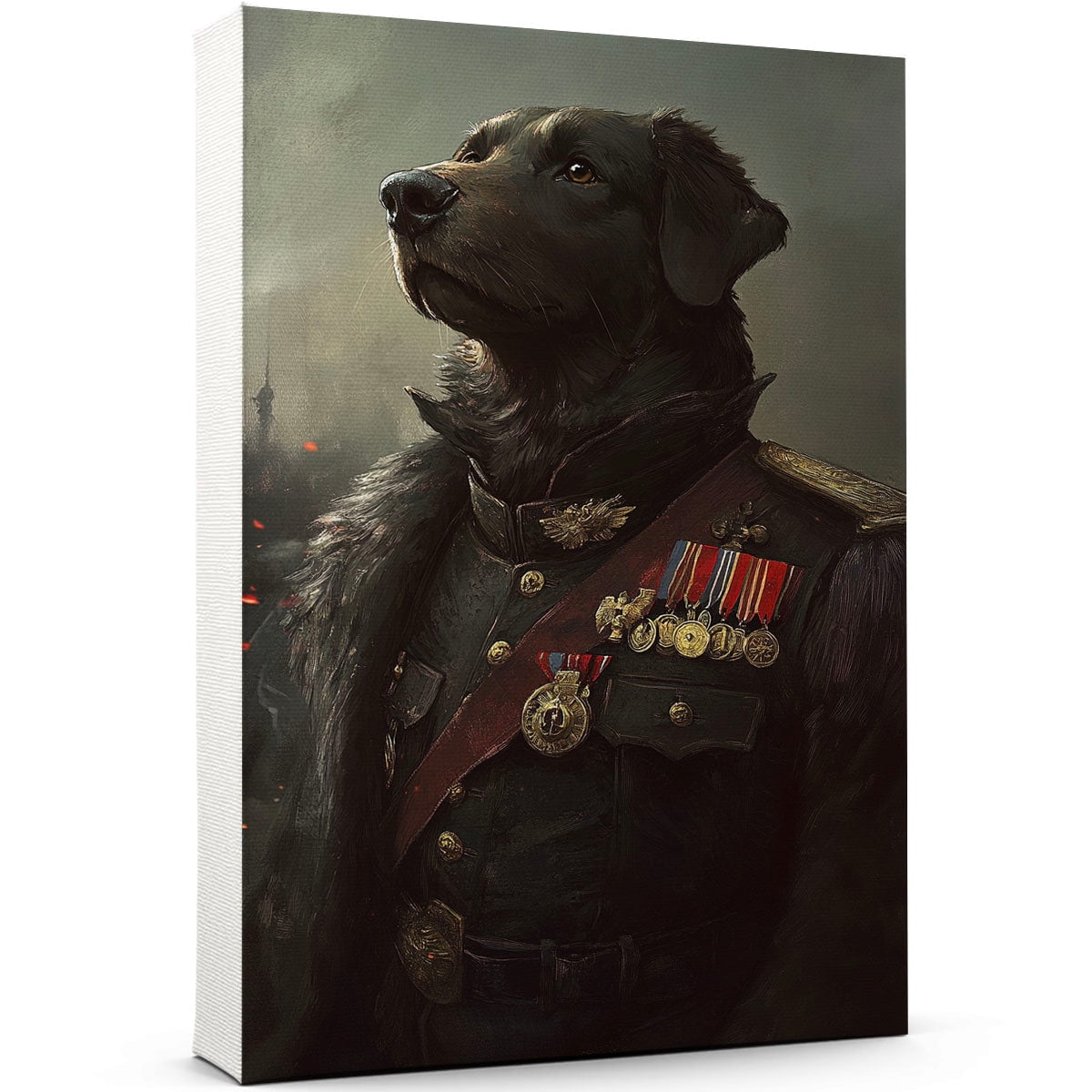Funny Dog Poster 8x12in, Flat Coated Retriever Dog Commander, Commander ...