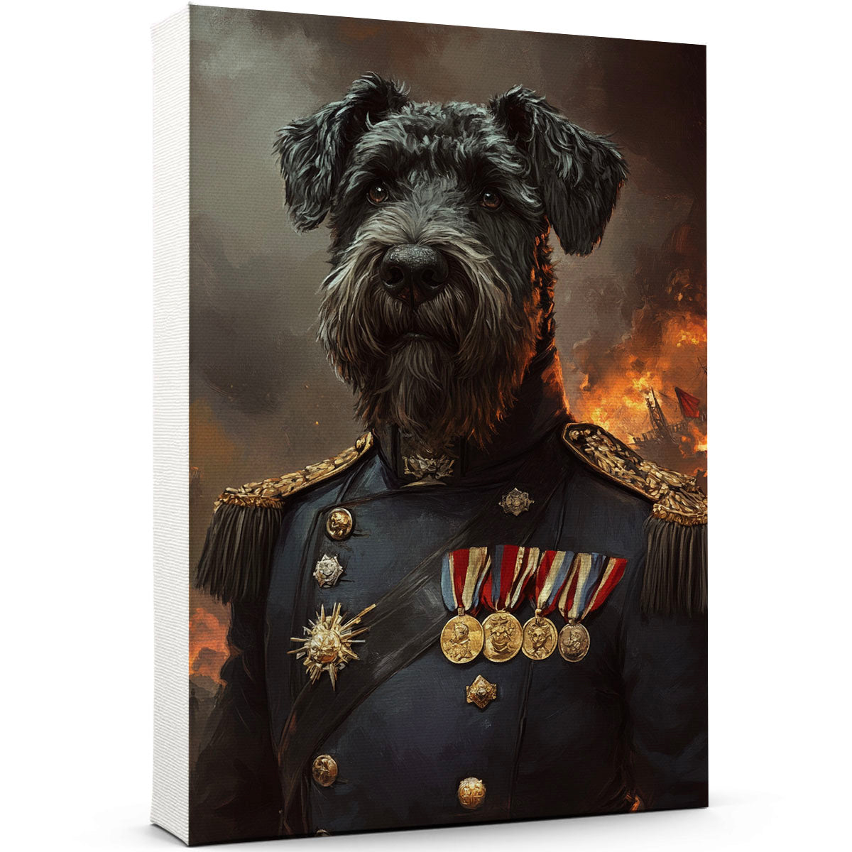 Funny Dog Poster 8x12in, Kerry Blue Terrier Dog Commander, Commander ...
