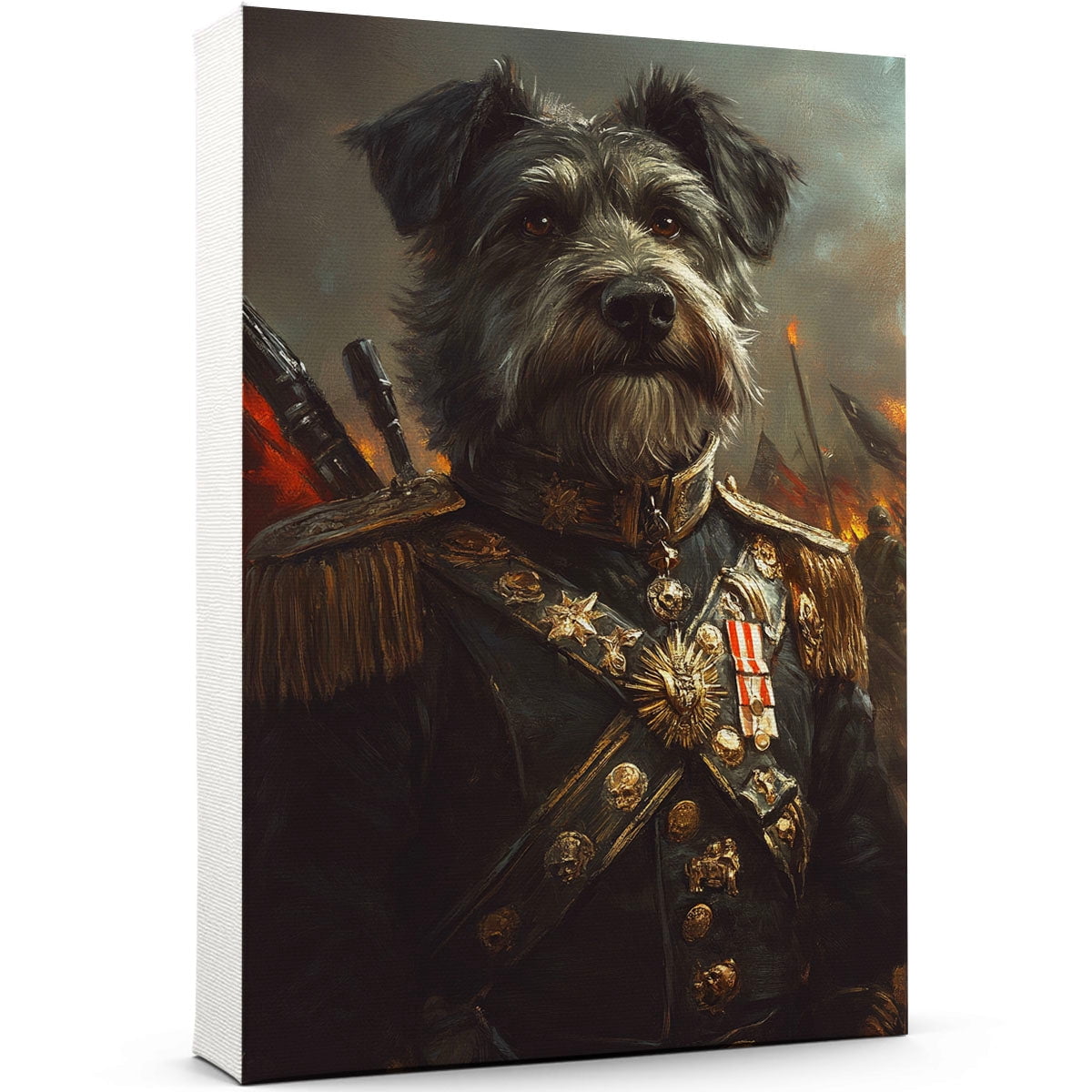 Funny Dog Poster 8x12in, Pyrenean Shepherd Dog Commander, Commander Dog ...