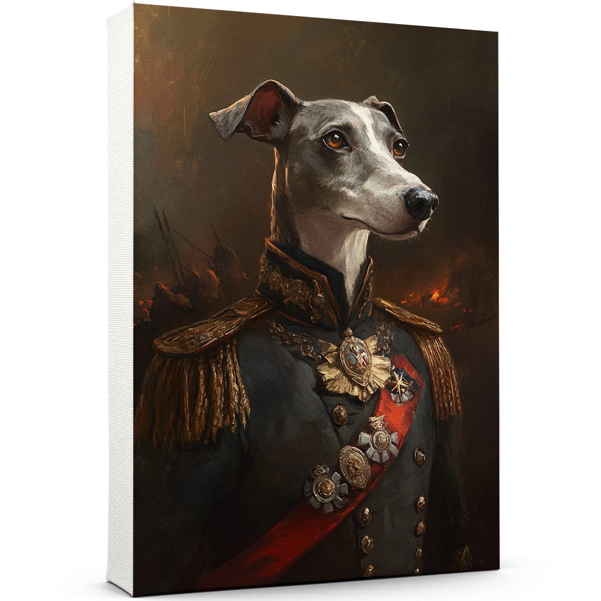 Funny Dog Poster 8x12in, Whippet Dog Commander, Commander Dog Portraits ...