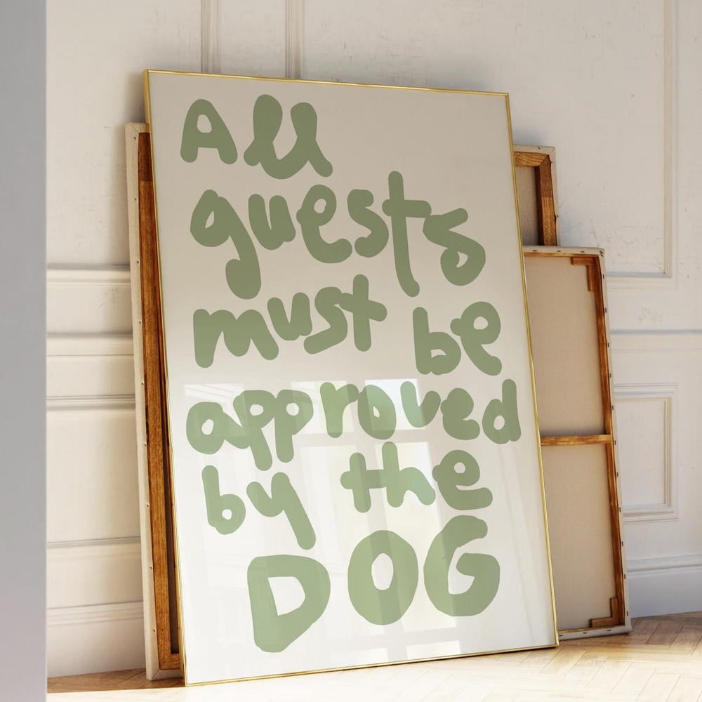 Funny Dog Print Sage Green Wall Art Dog Owner Gift Puppy Poster Dog ...