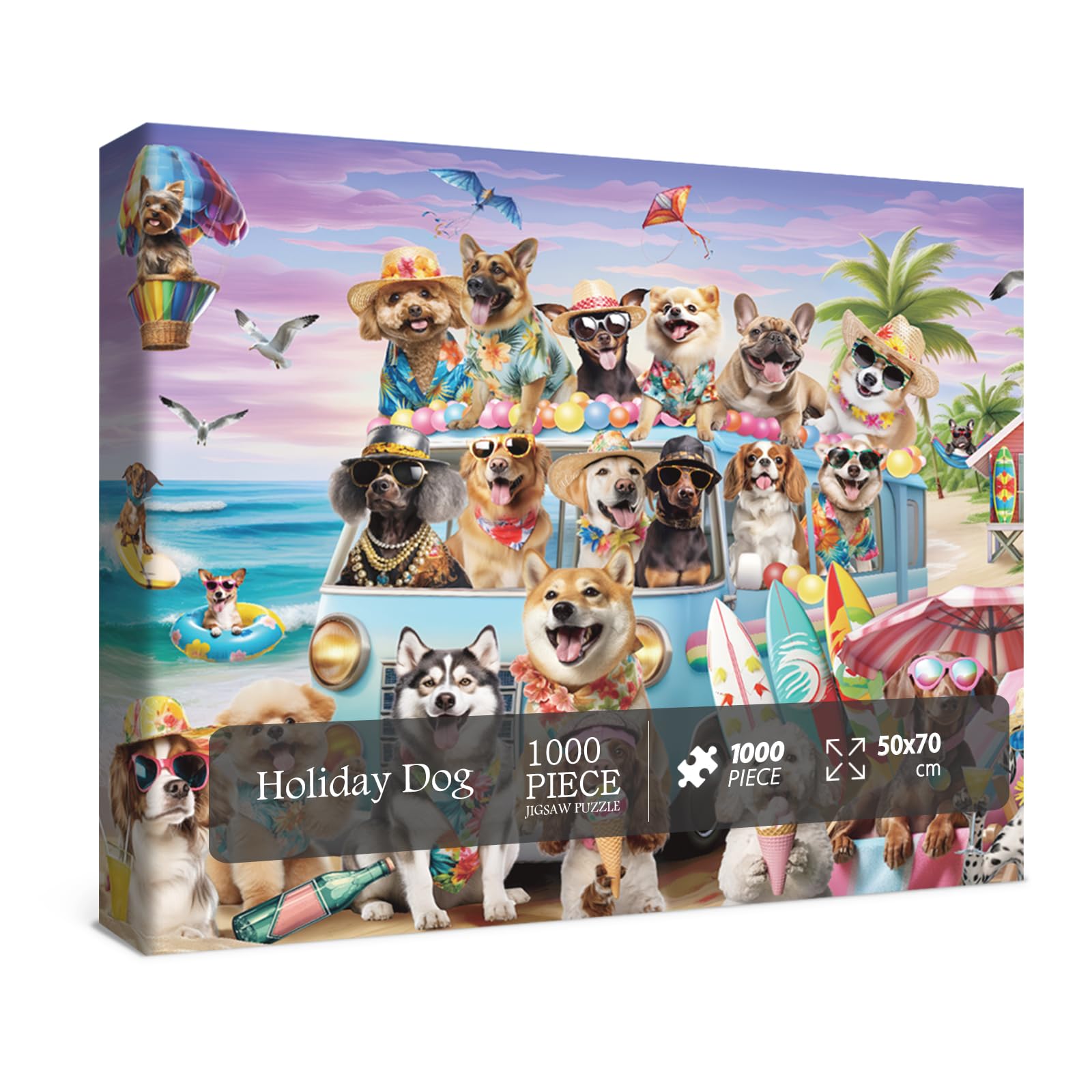 Funny Dog Puzzle Beach AIF9 Dogs Puzzles 1000 Pieces for Adults, Animal ...