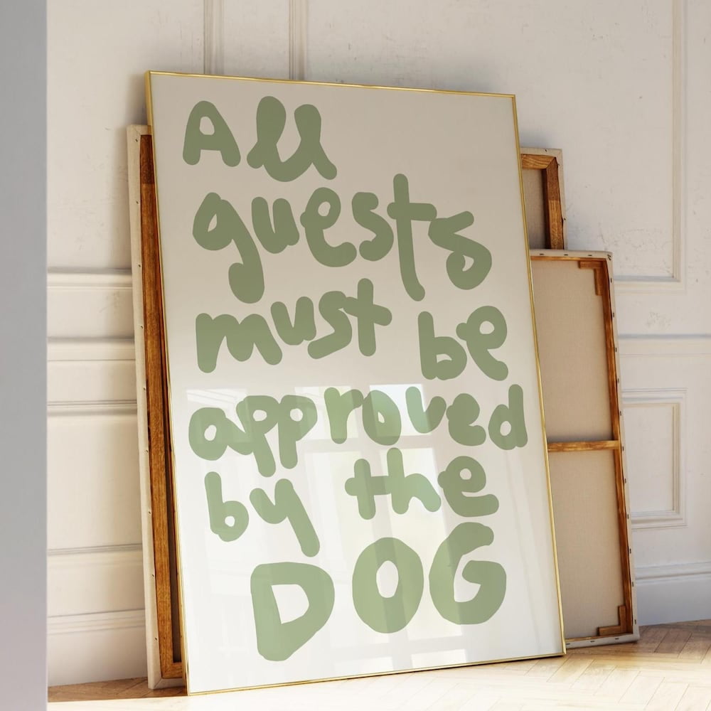 Funny Dog Quote Print: Sage Green Wall Art UNFRAMED PAPER POSTER, Home ...