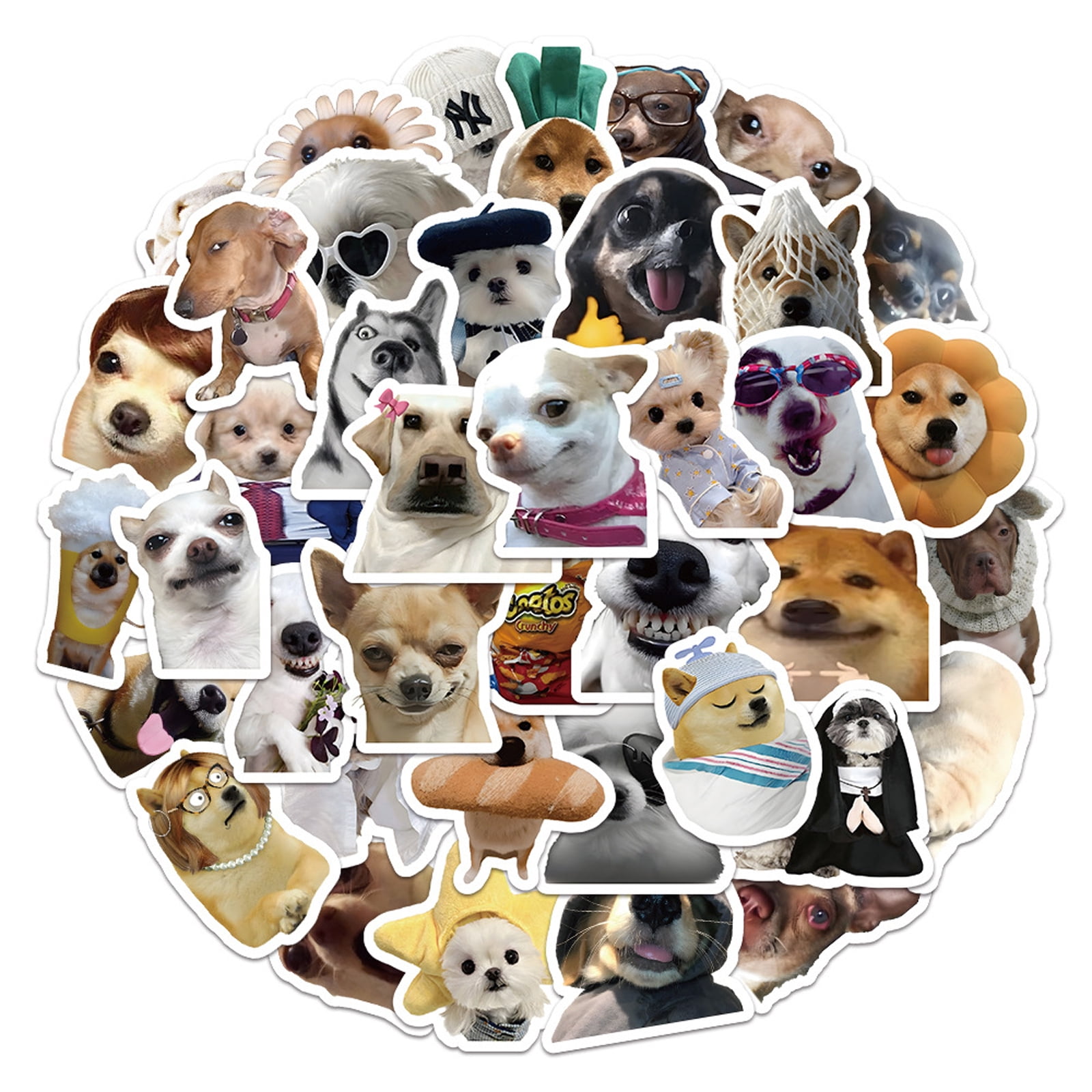 Funny Dog Stickers Set, 50 Pcs Cute Dog Decals Waterproof Vinyl ...