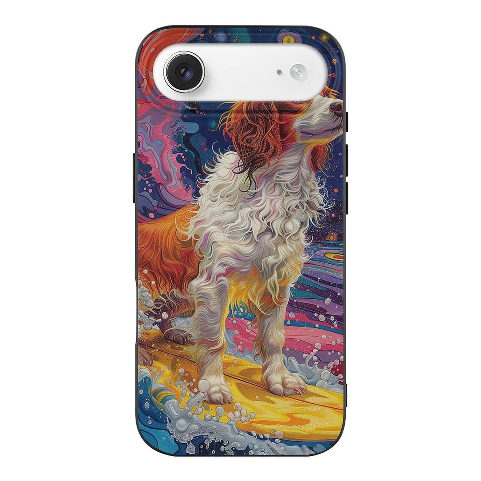Funny Dog Surf Psychedelic Phone Case Compatible with iPhone 17 Air TPU ...