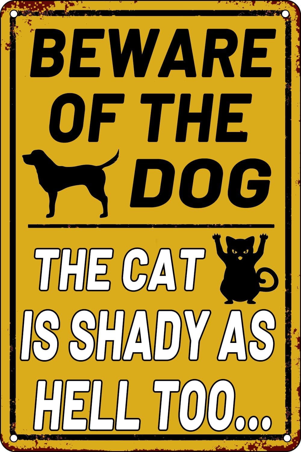 Funny Dog Warning Metal Tin Signs Beware Of Dog Sign Beware Of The Dog ...