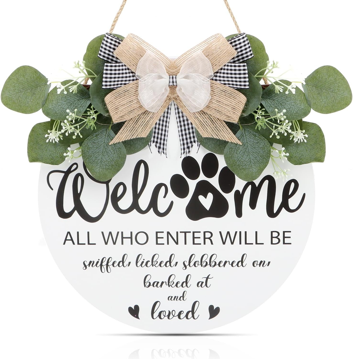 Funny Dog Welcome Sign for Front Door Outdoor Welcome Sign for Home ...
