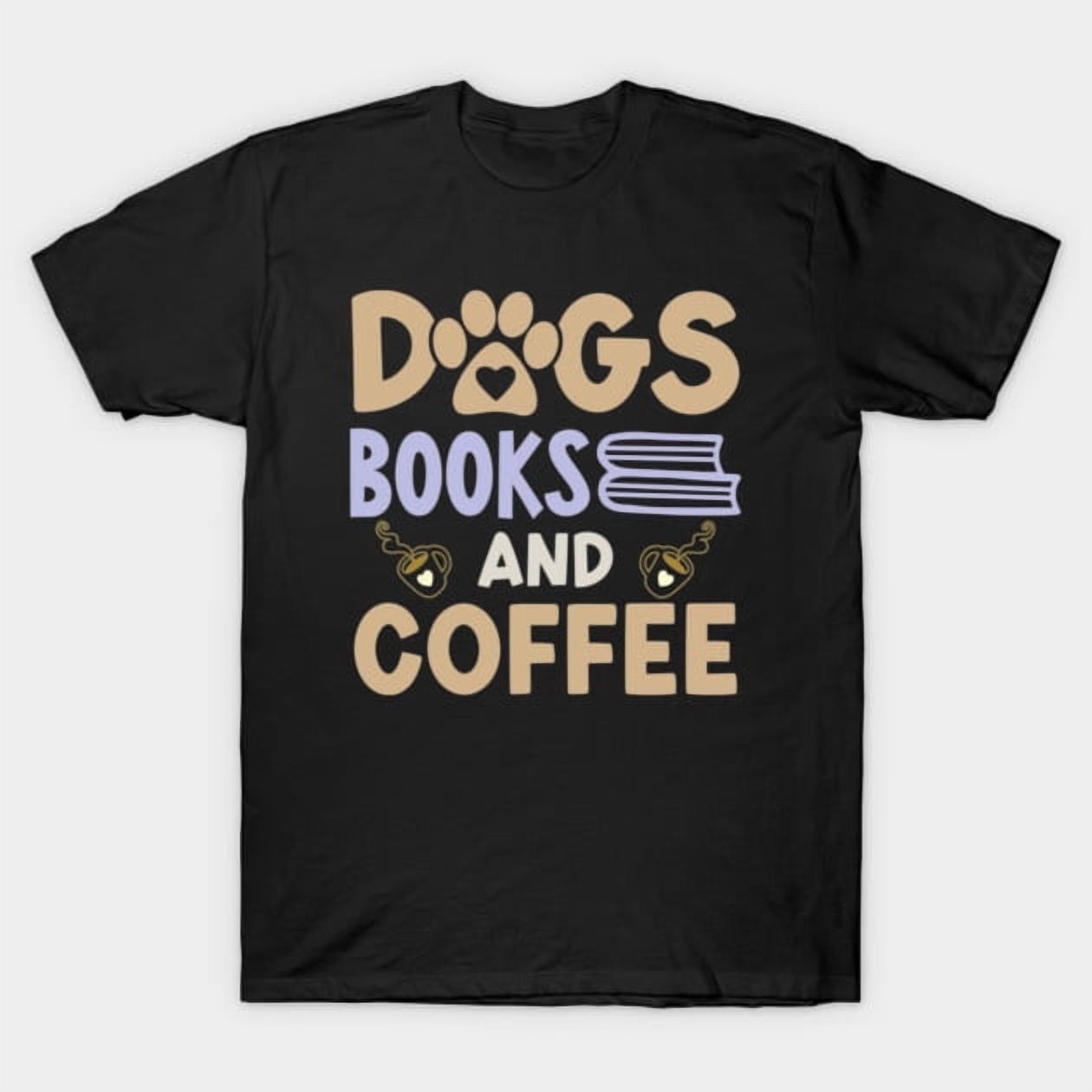 Funny Dogs Books And Coffee Retro Reading Pet Lover Caffeine Fan ...