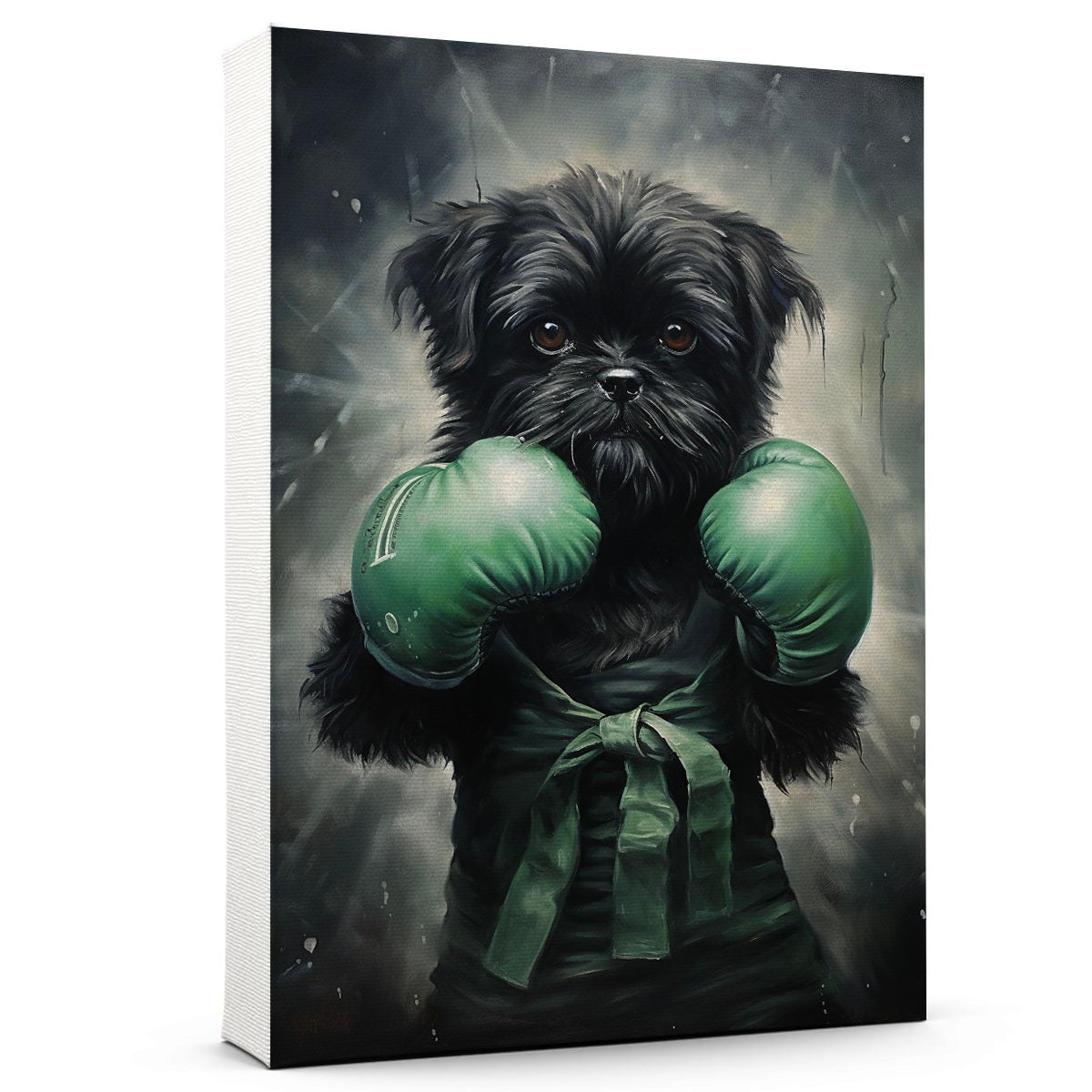 Funny Dogs Boxing Affenpinscher Dog Canvas, Affenpinscher Dog Canvas ...