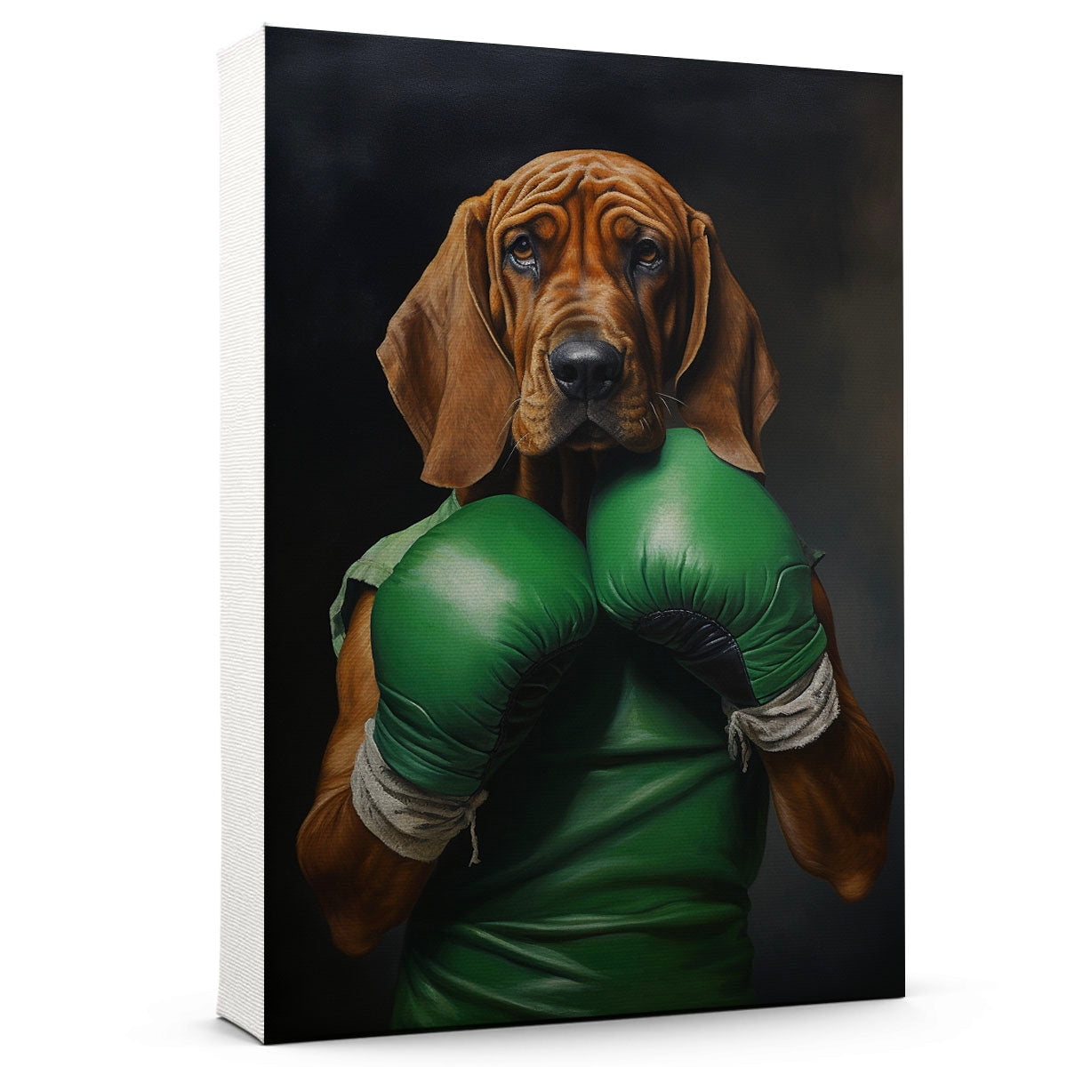 Funny Dogs Boxing Bloodhound Dog Canvas, Bloodhound Dog Canvas Wall Art ...