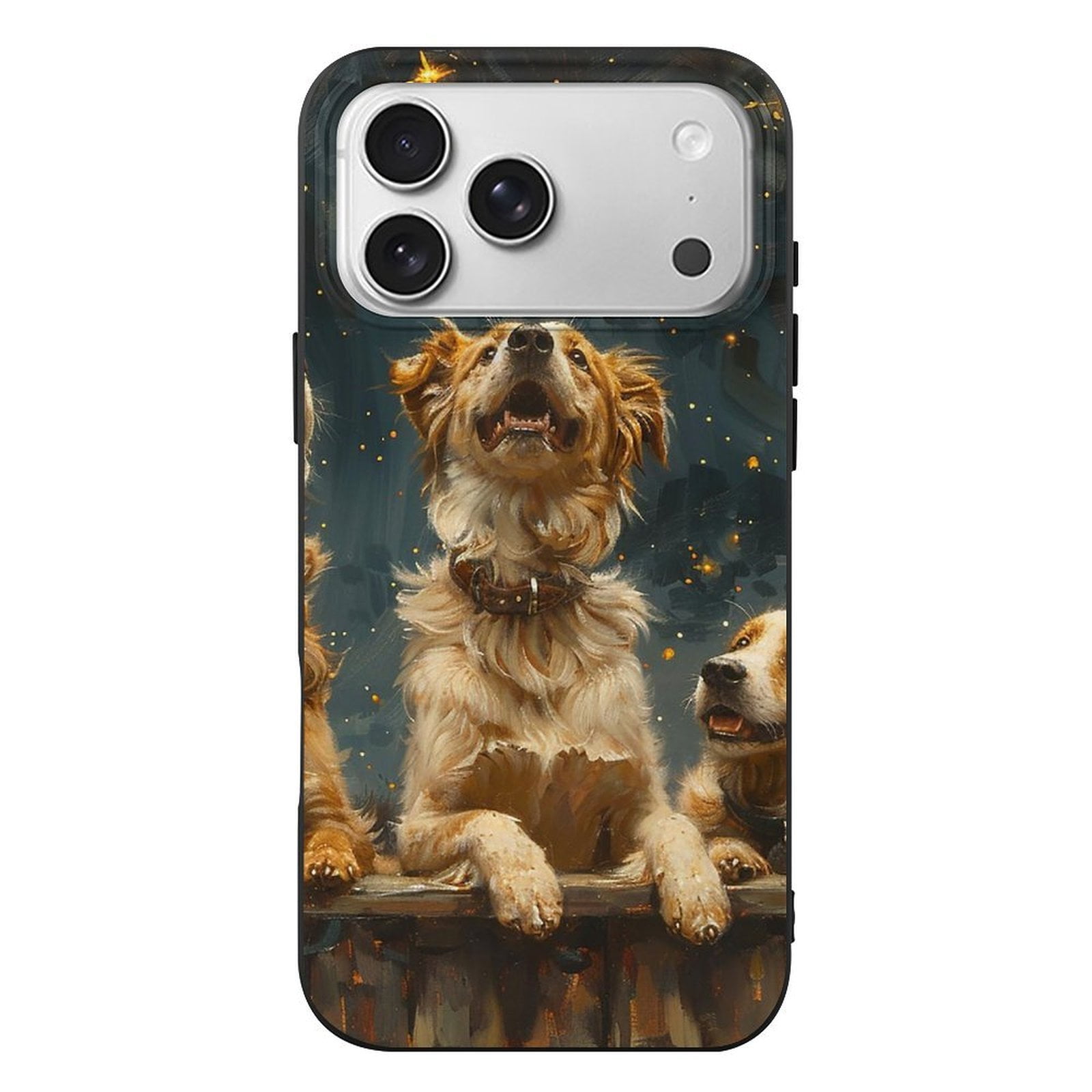 Funny Dogs Family Sky Art Black TPU Case for iPhone 17 Pro Max Slim ...