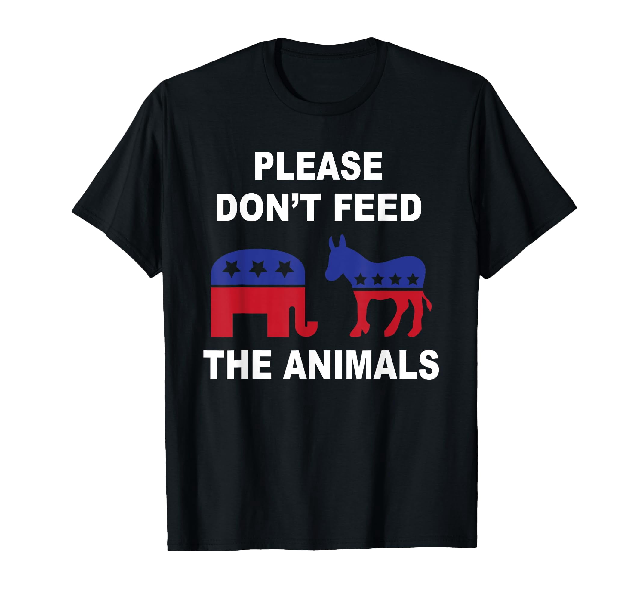 Funny Don't Feed The Animals Elephant Donkey T-Shirt for Political ...