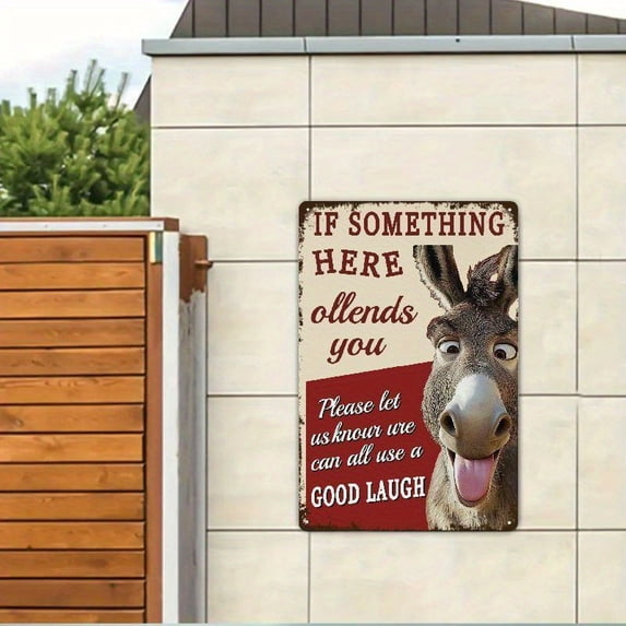 Funny Donkey Rustic Iron Garage with Tin Metal Signs Home Décor 8x12 ...