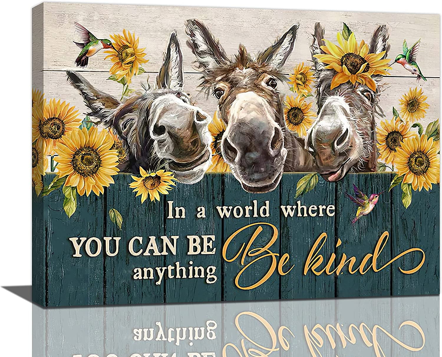 Funny Donkey Wall Art Sunflower Donkey Bathroom Pictures Wall Decor ...