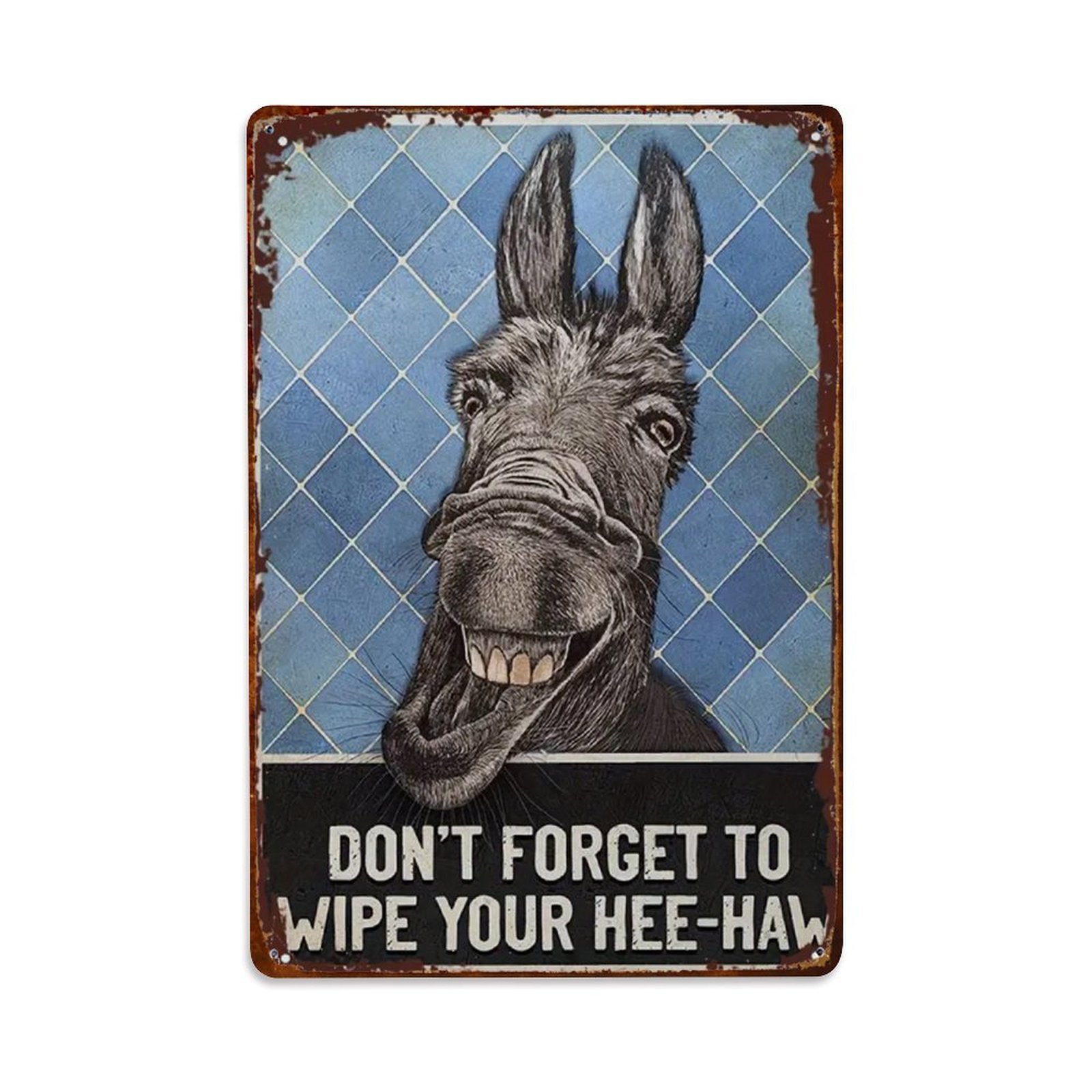 Funny Donkey Wipe Your Hee-Haw Tin Sign Vintage Metal Sign Office ...