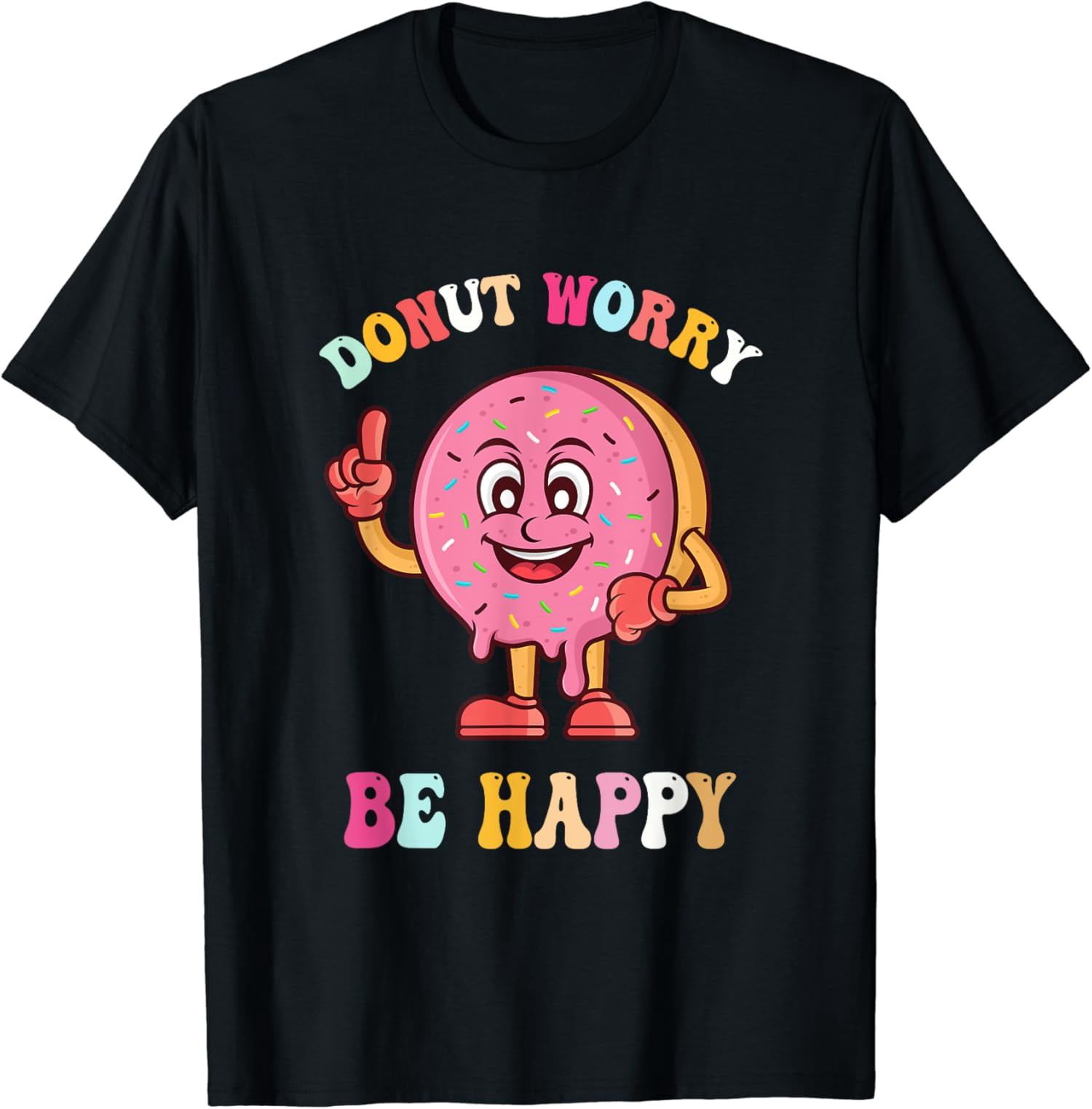 Funny Donut Worry Be Happy Doughnut Lover Kids T-Shirt - Walmart.com