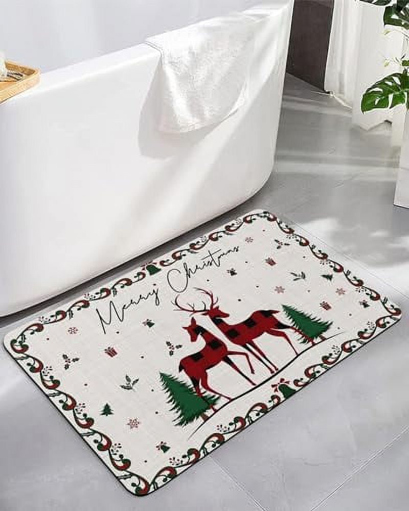 Funny Doormat Christmas Elk Bath Mat Non Slip Indoor Bath Rug,Entrance ...