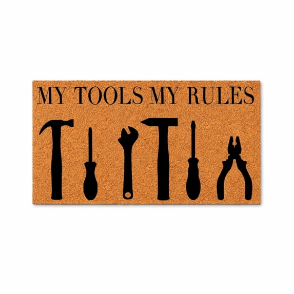 Doormat, My Tools My Rules, Outdoor Entryway Welcome Mat, Funny Tool ...