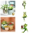 Funny Drinking Frog Statue, Flower Pot Hugger Resin Hanging Frog ...