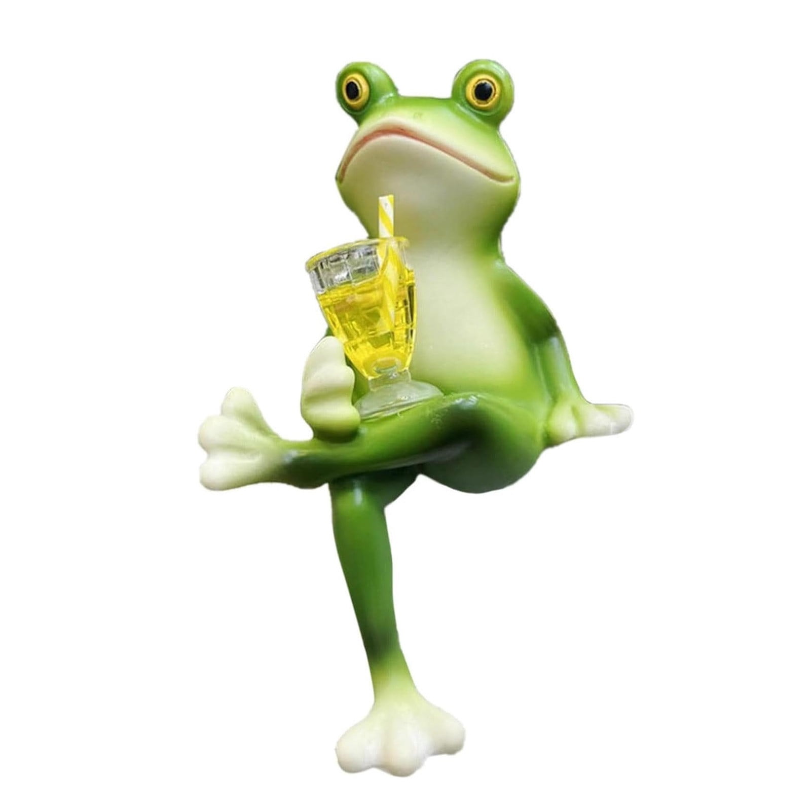 Funny Drinking Frog Statue, Flower Pot Hugger Resin Hanging Frog ...