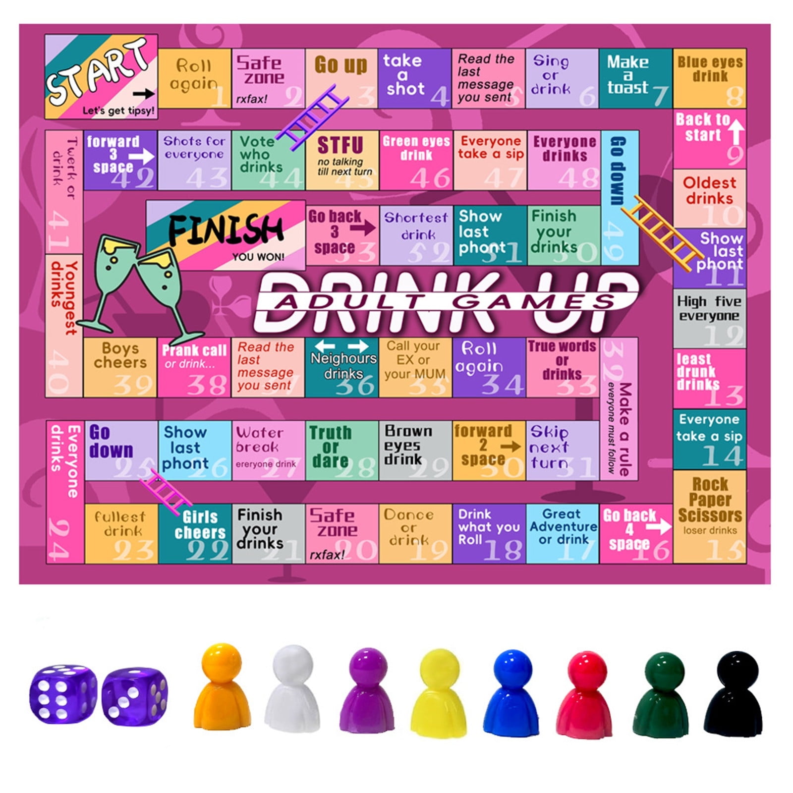 Funny Drinking Games for Adults, Leather Mat Drinking Board Game for ...