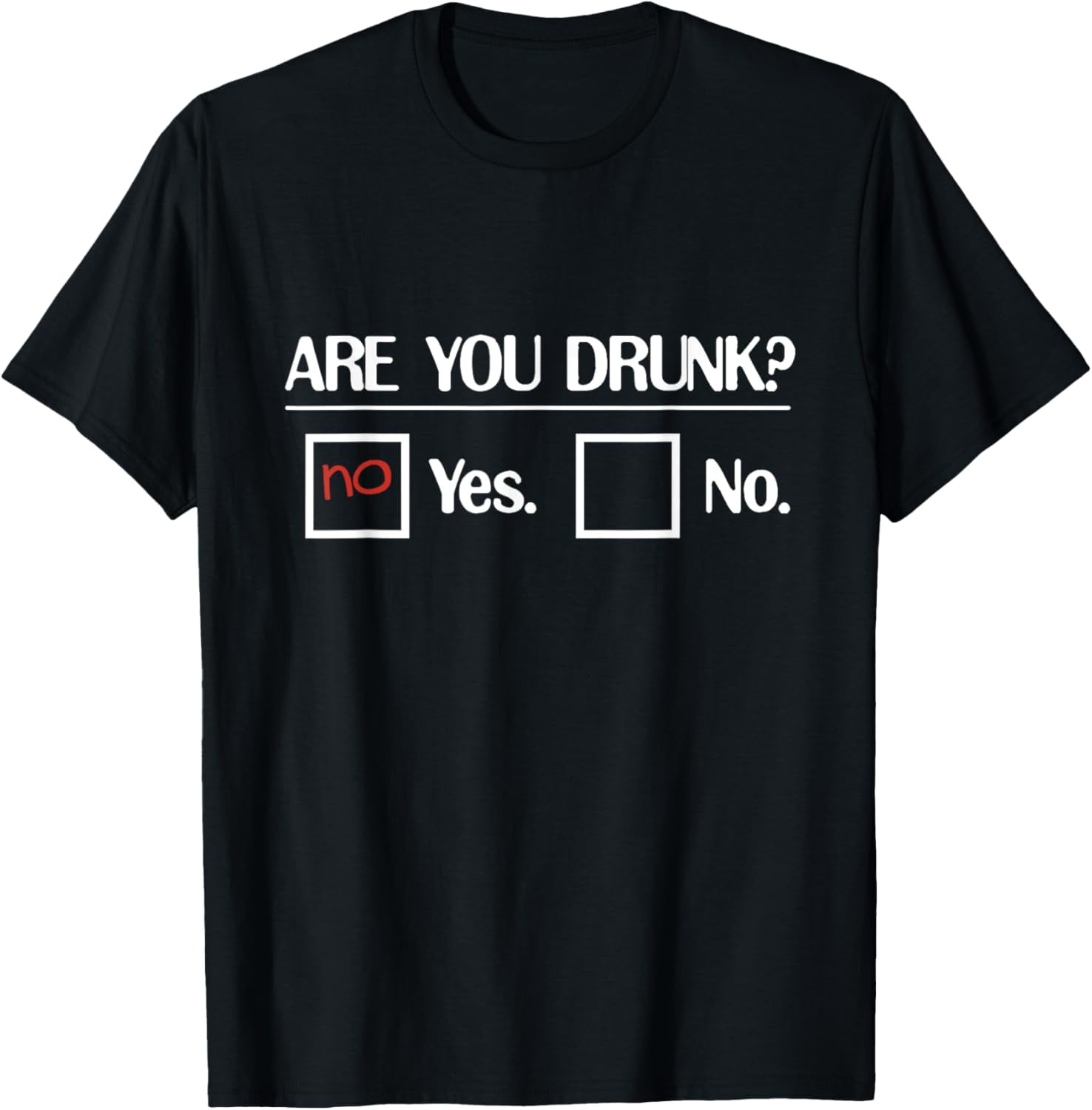 Funny Drinking Party T-Shirt Are You Drunk Yes No Checklist - Walmart.com