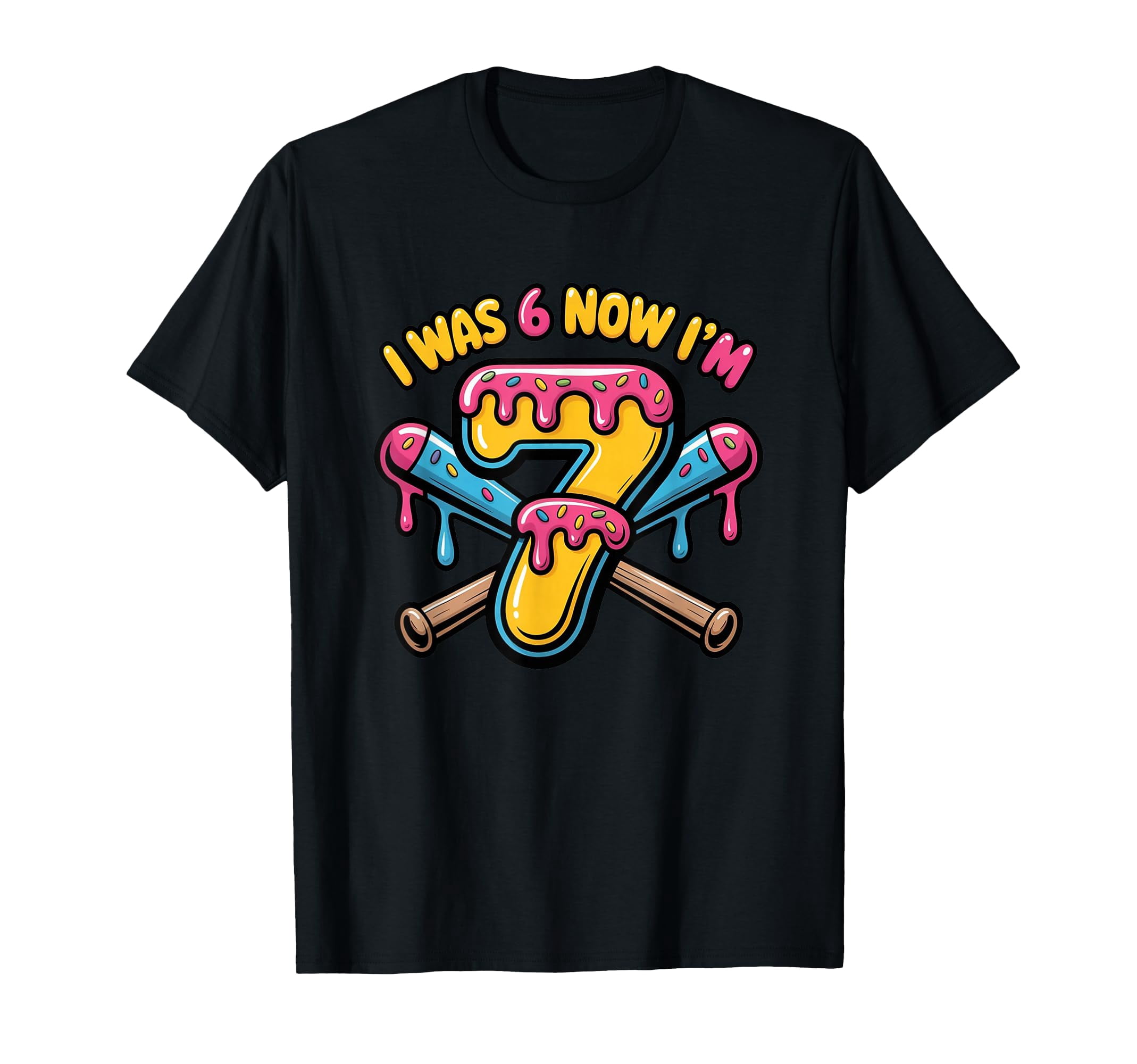 Funny Dripping Ice Cream Baseball Design T-Shirt for Age Transition ...