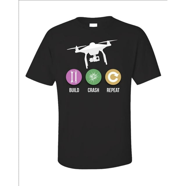 Funny Drone Shirt "Build Crash Repeat", Pilot Tee, Drone Lover Gift ...