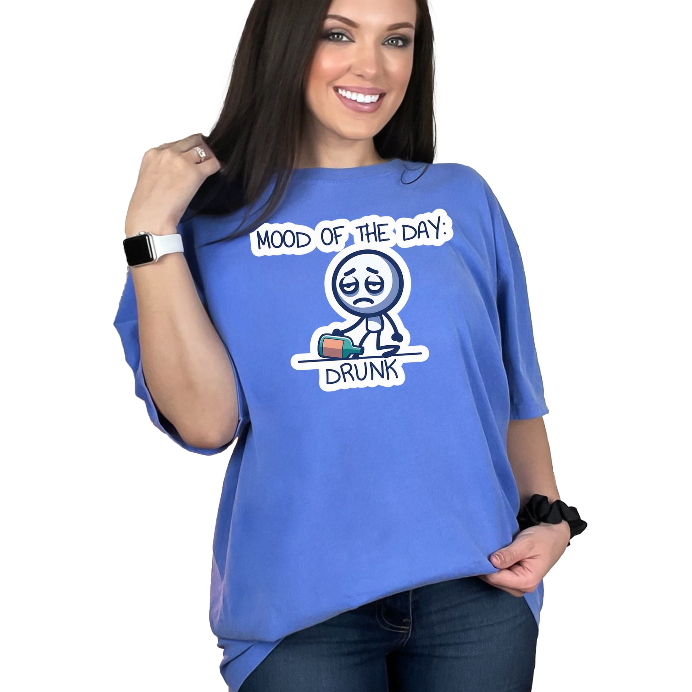 Funny Drunk Mood T-Shirt, Mood of the Day Graphic Tee, Comical Drinking Shirt, Humorous Tipsy ...