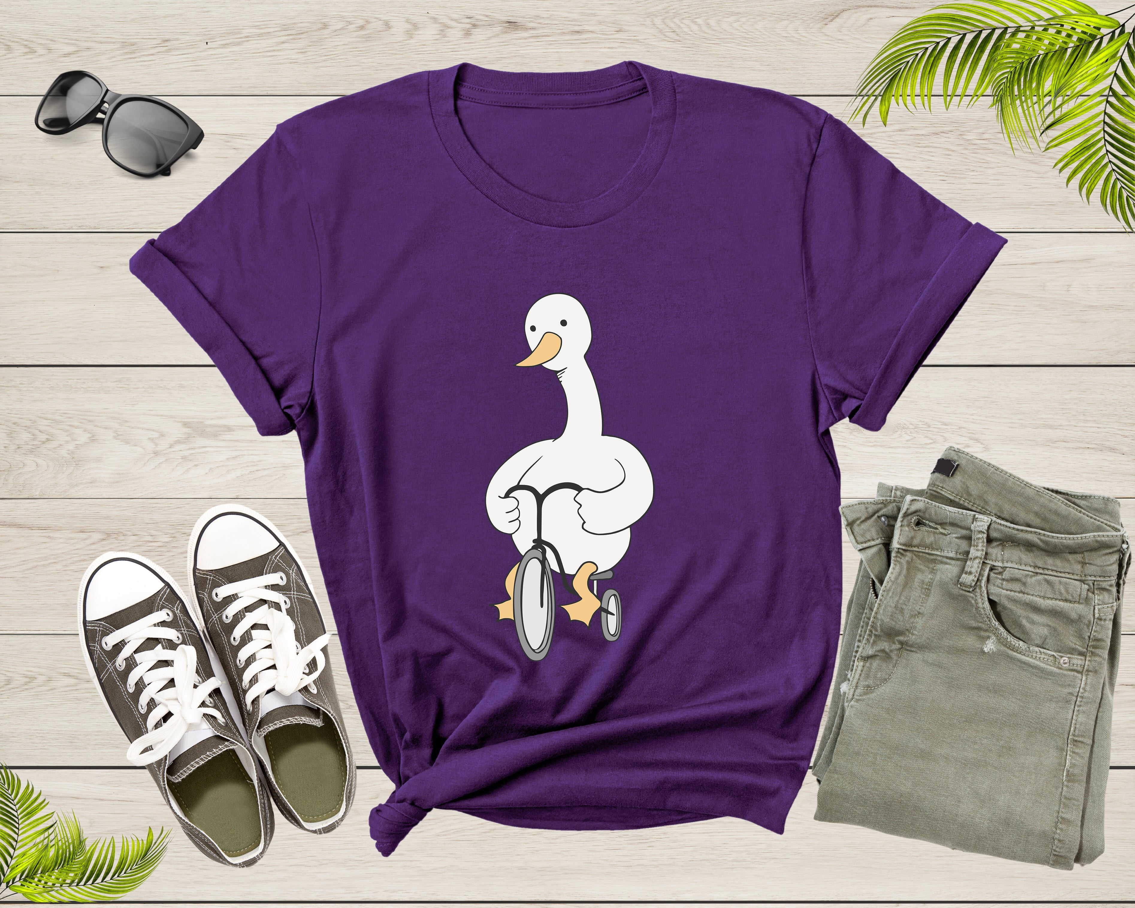 Funny Duck Bicycle Lover Gift Idea Shirt Women Men Kid Boys Girls ...