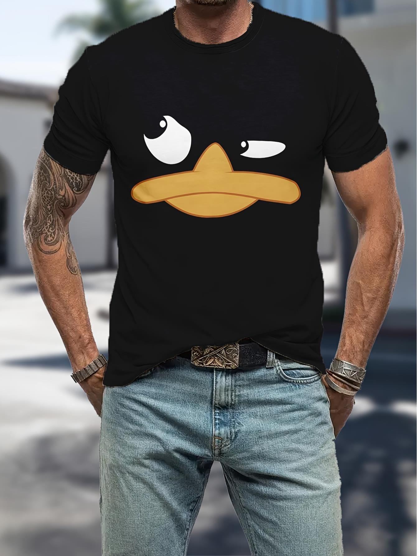 Funny Duck Face Creative 3D Print Summer Casual T-Shirt Short Sleeve ...