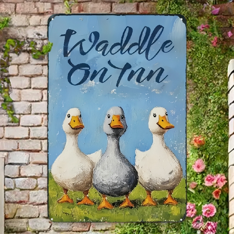 Funny Duck House Farm Animal Retro Wall Decor Metal Tin Sign 8 x 12 ...