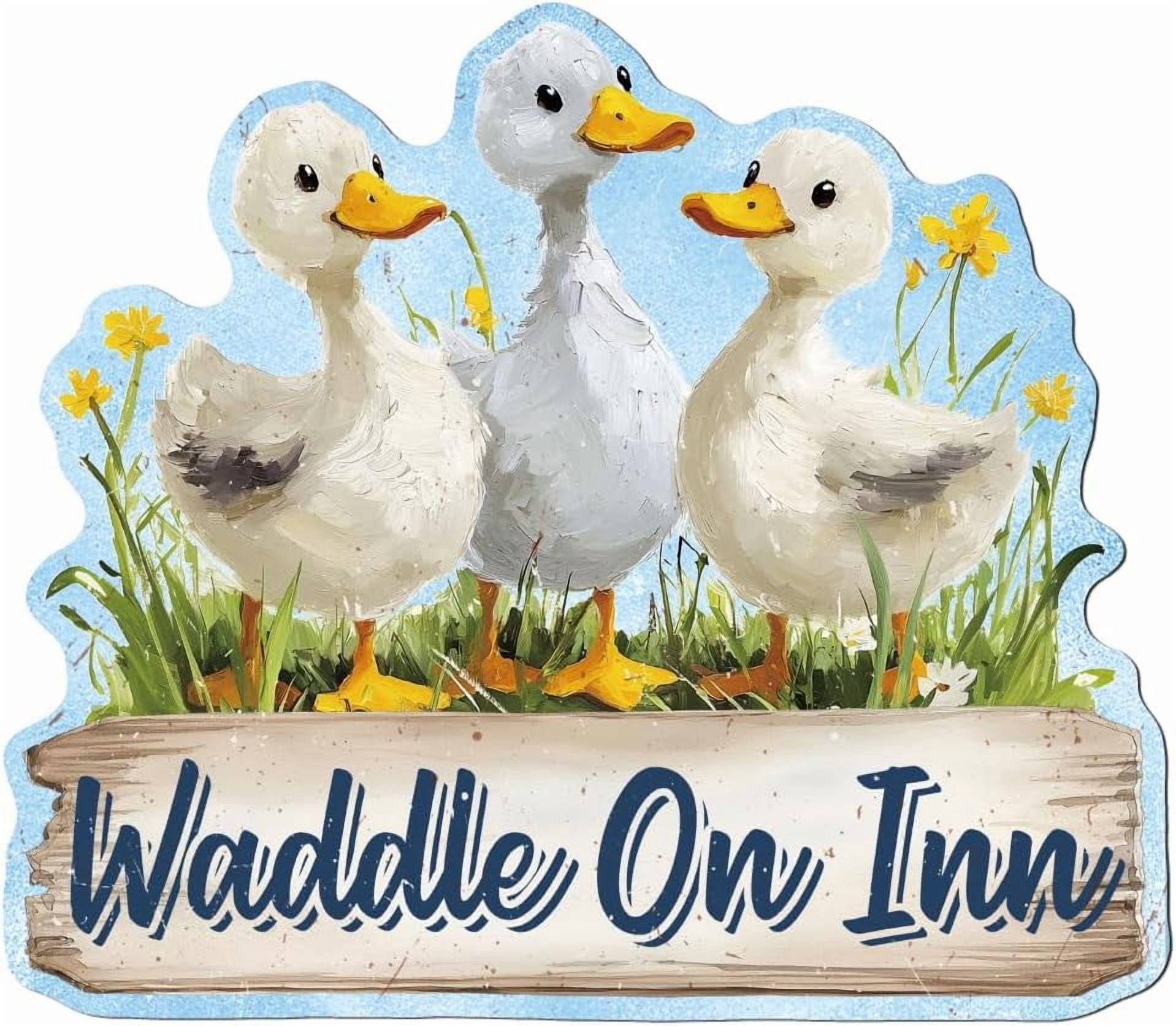 Funny Duck House Metal Tin Sign 12.7x11 Inch Waddle On Inn Vintage ...