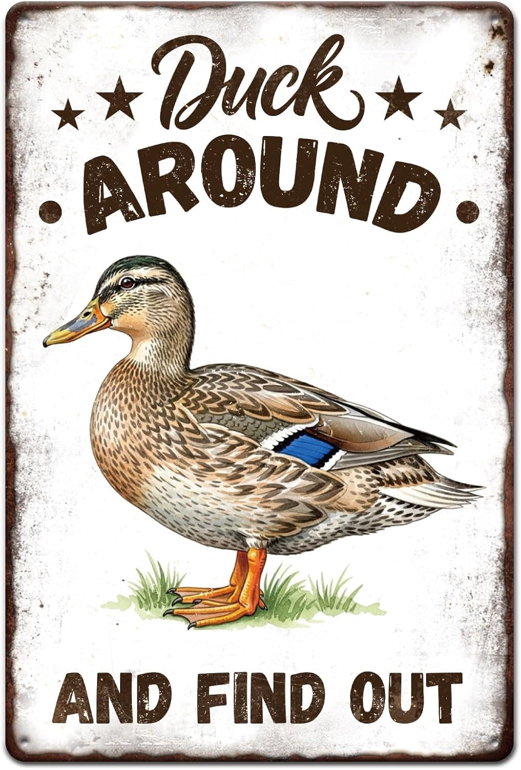 Funny Duck Metal Tin Sig 12x8inch Animals Tin Signage Decor Signs Retro ...