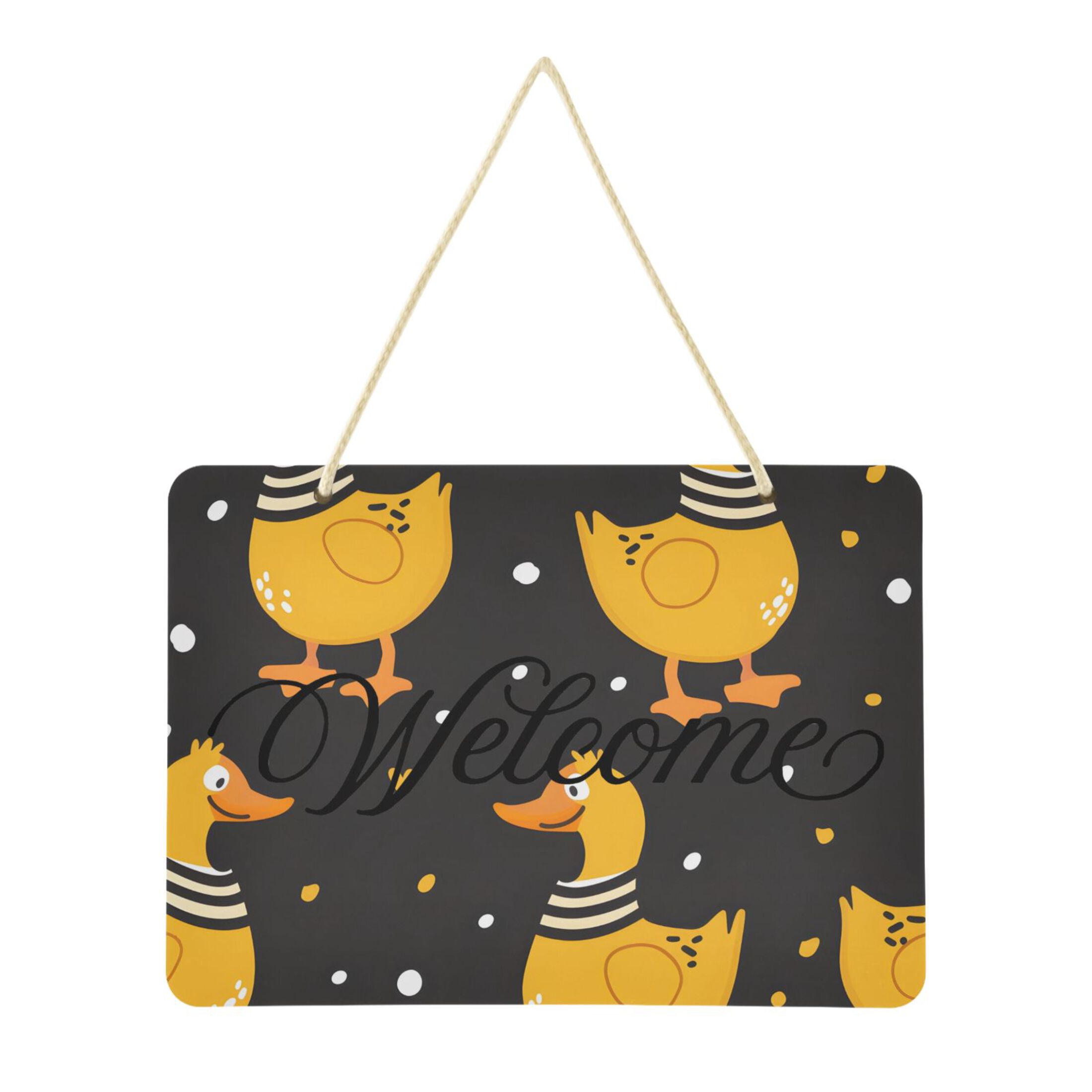 Funny Ducks Welcome Sign Front Door PVC 14x10 inch Hanger Hello Sign ...