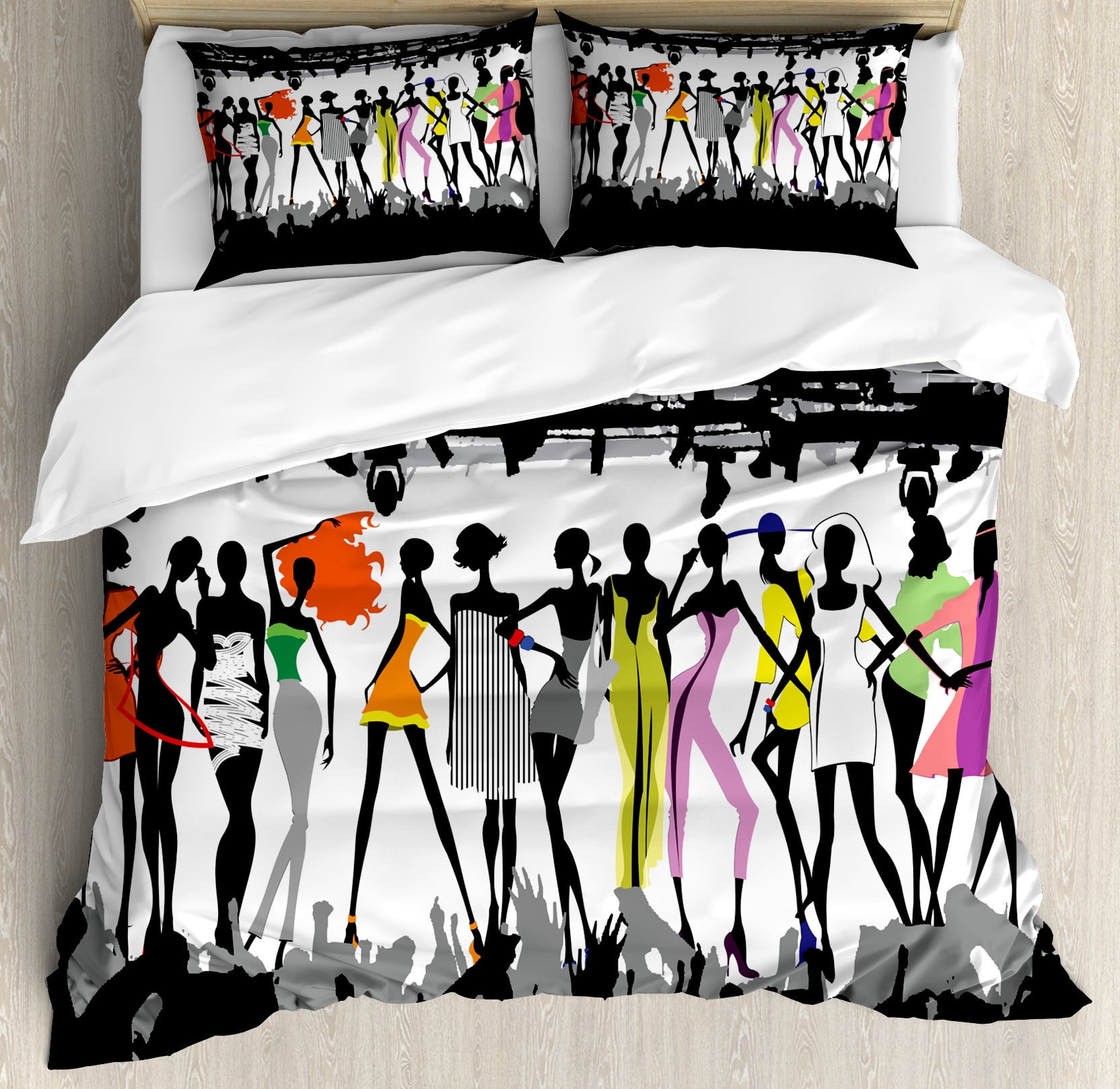 Funny Duvet Cover Set, Modern Colorful Fashion Bodycon Runway Stage ...