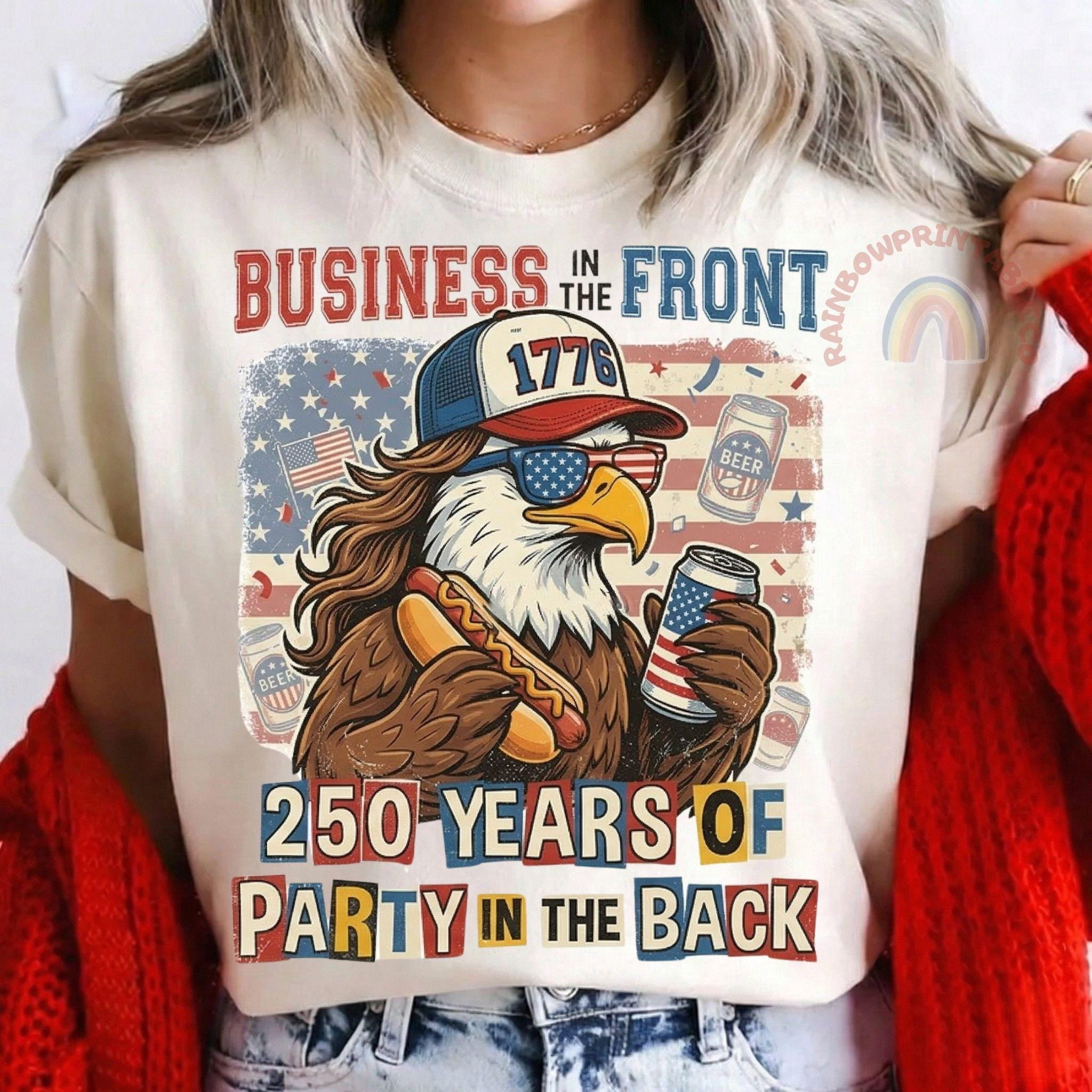 Funny Eagle Mullet Shirt USA 250th Anniversary Tshirt Business in the ...