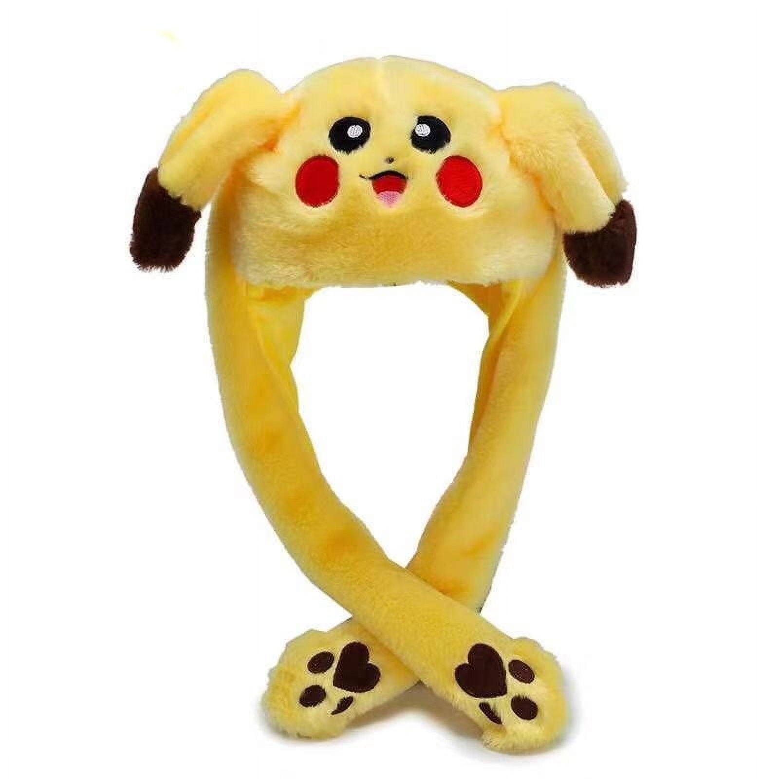 Funny Ear Moving Jumping Hat Creative Cute Pika Plush Movable Ears Hat ...