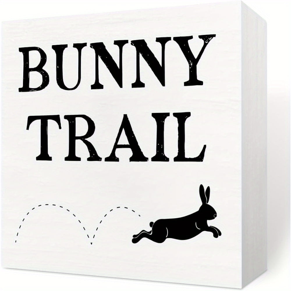 Funny Easter Bunny Trail Decorations Rustic Rabbit Spring Home Office ...