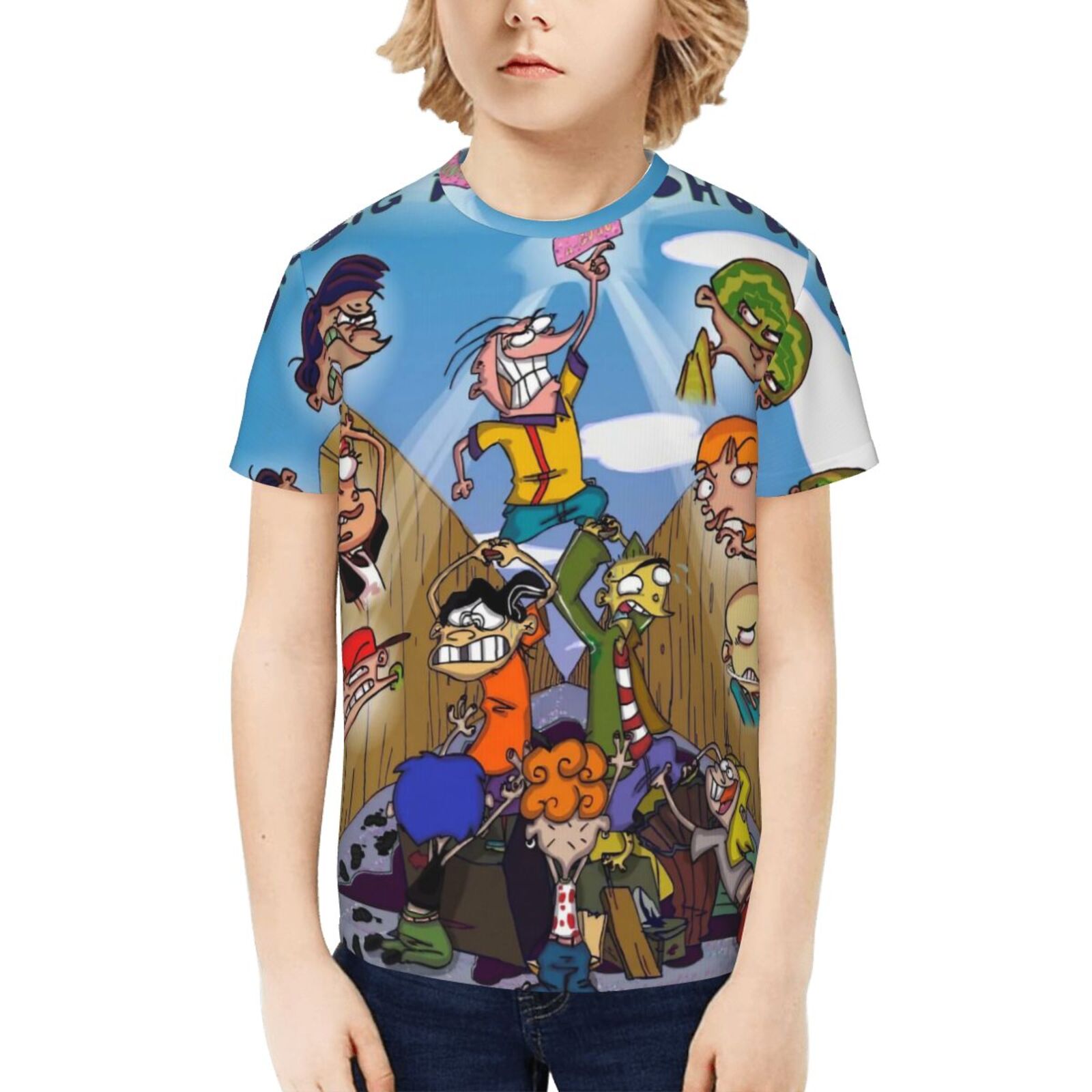 Funny Ed, Edd N Eddy Teenage T-Shirt Kids Shirts Summer Round Neck ...