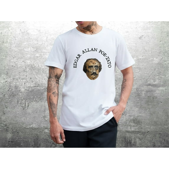 Funny Edgar Allan Poe Shirt, Poe-tato Bella Canvas 3001 T-Shirt, Weird ...