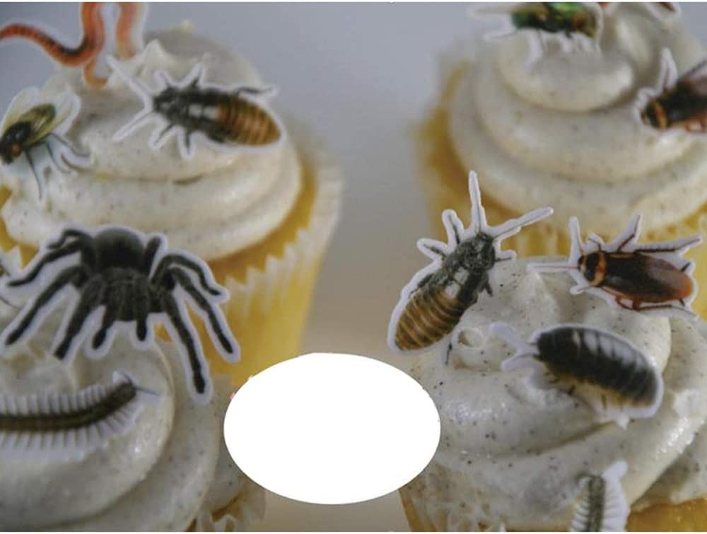 Funny Edible Wafer Paper Prank Fake Roaches Cupcake Topper Professional ...
