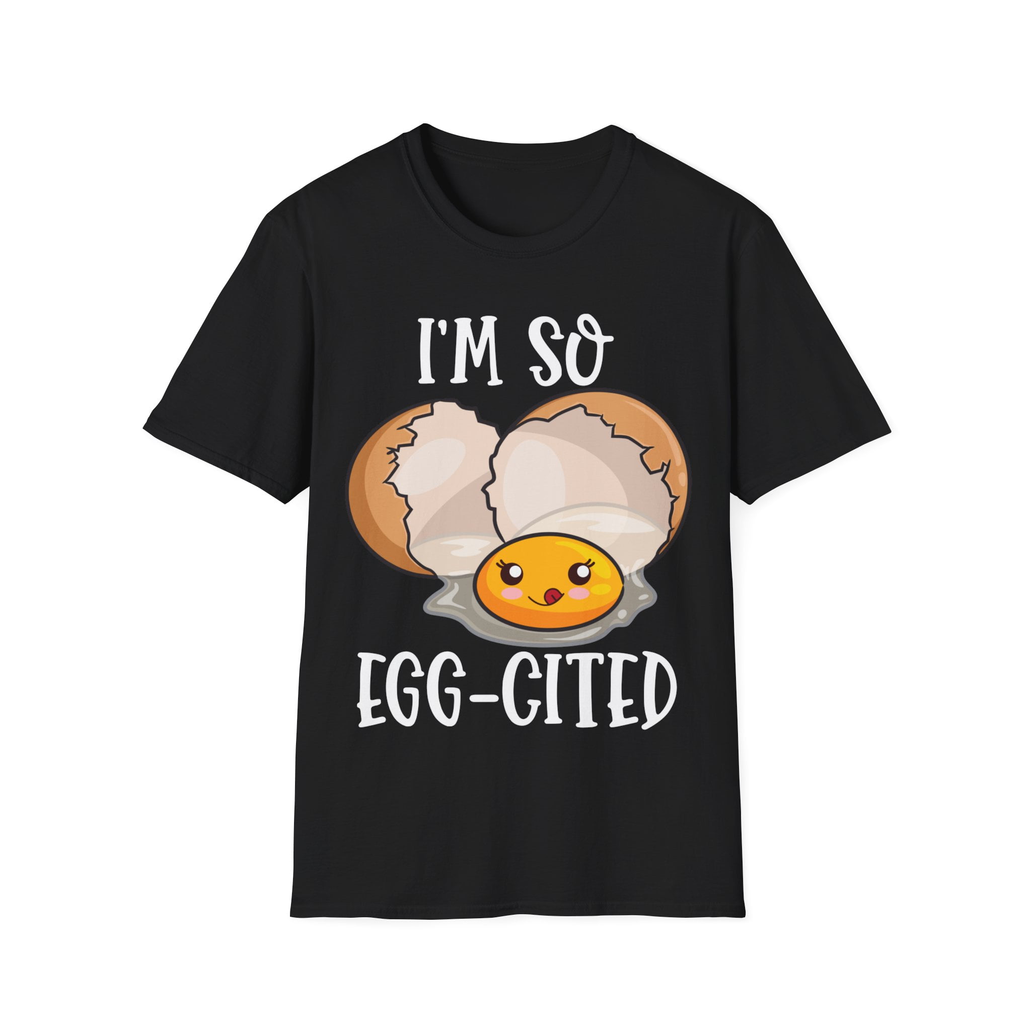 Funny Egg I'm So Eggcited Novelty Humor Family Art Unisex Softstyle T ...