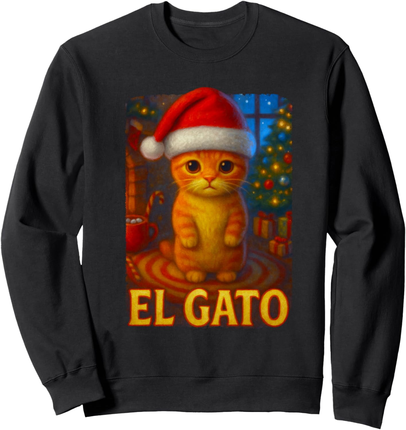 Funny El Gato Christmas Cat Cute Xmas Kitty Meme Sweatshirt - Walmart.com