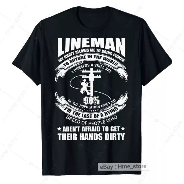 Funny Electric Lineman T-Shirt For Men Linesman Tee Gifts My Craft ...