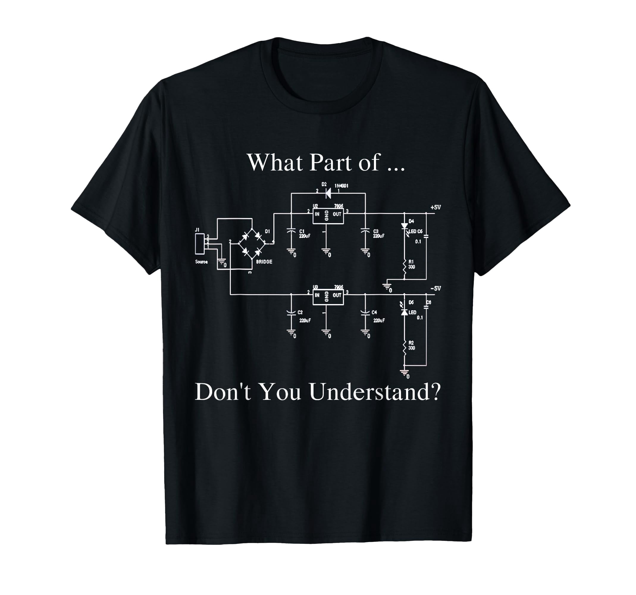 Funny Electrical Engineer Sarcasm T-Shirt with Schematic Diagram for ...