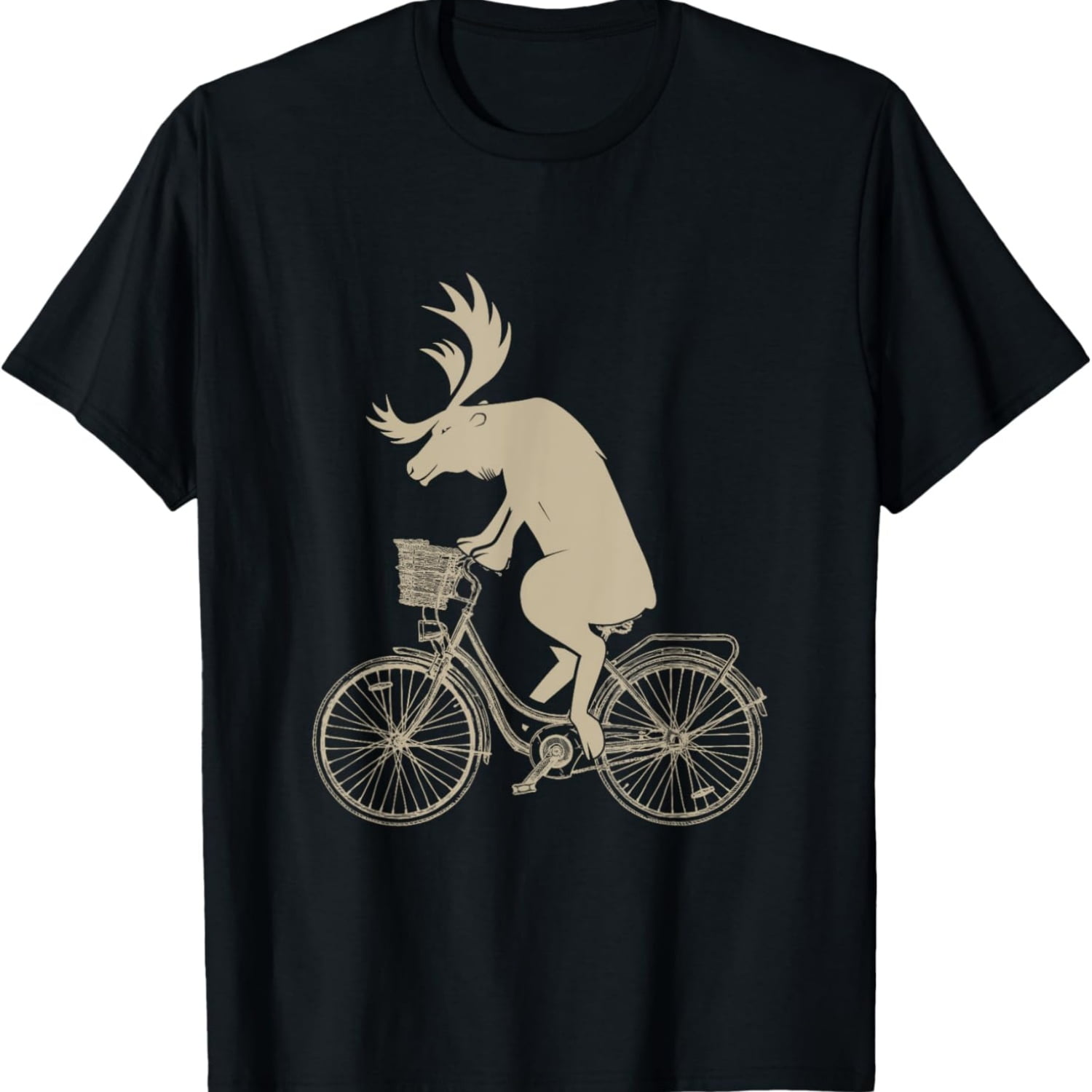 Funny Elk Riding a Cycle Animal Lover Gift T-Shirt - Walmart.com
