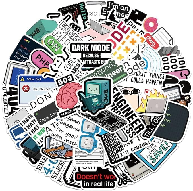 Funny Engineer Meme Stickers for Adults, 50PCS Cute Programming ...