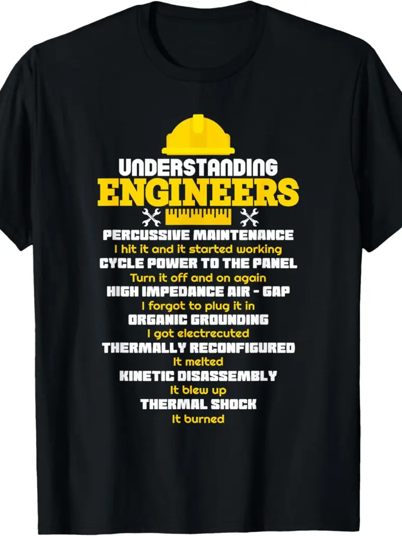 Funny Engineer Percussive Maintenance Gift for Men Graphic Short Sleeve ...