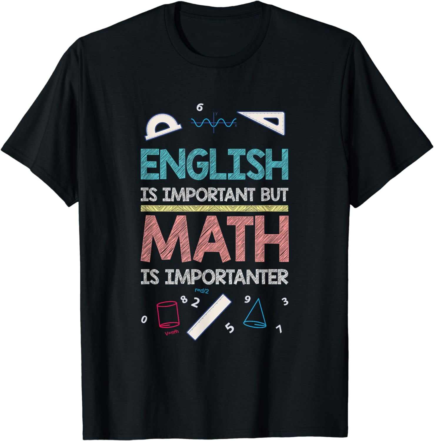 Funny English Is Important But Math Is Importanter T Shirt - Walmart.com